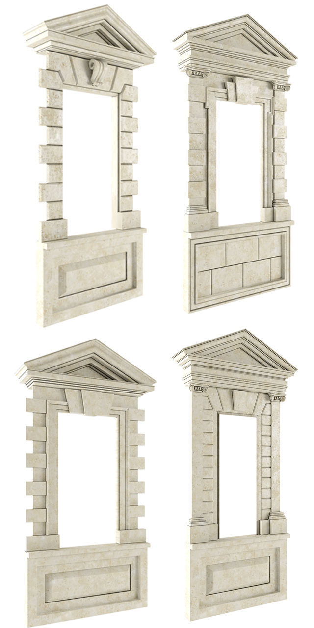 Classic Architecture Door and window portals 3D model | CGTrader