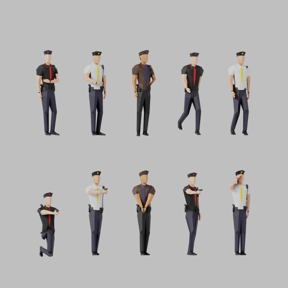 3D model Police Men VR / AR / low-poly | CGTrader
