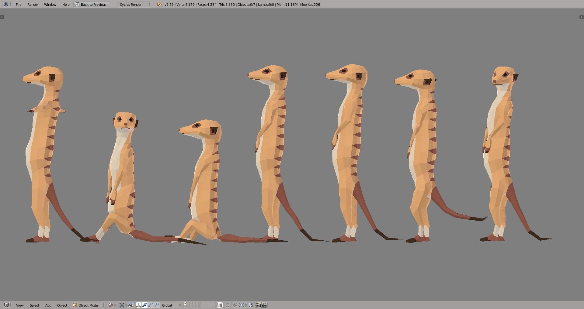 3D model Meerkats meerkat VR / AR / low-poly | CGTrader