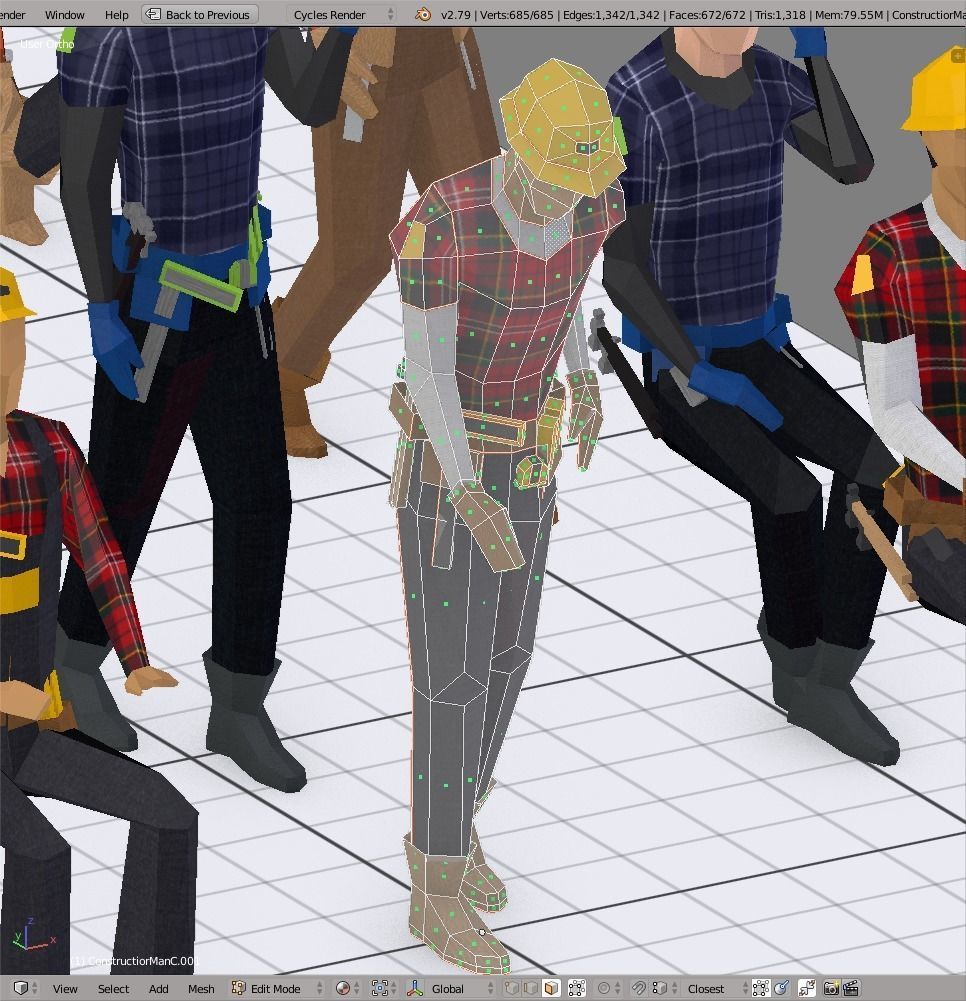 3D model Construction Men VR / AR / low-poly | CGTrader