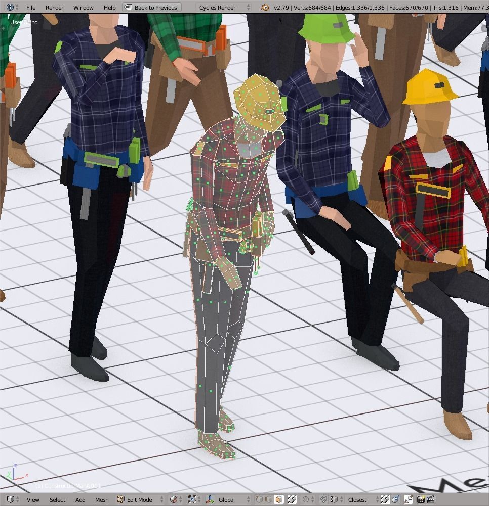 3D model Construction Men VR / AR / low-poly | CGTrader