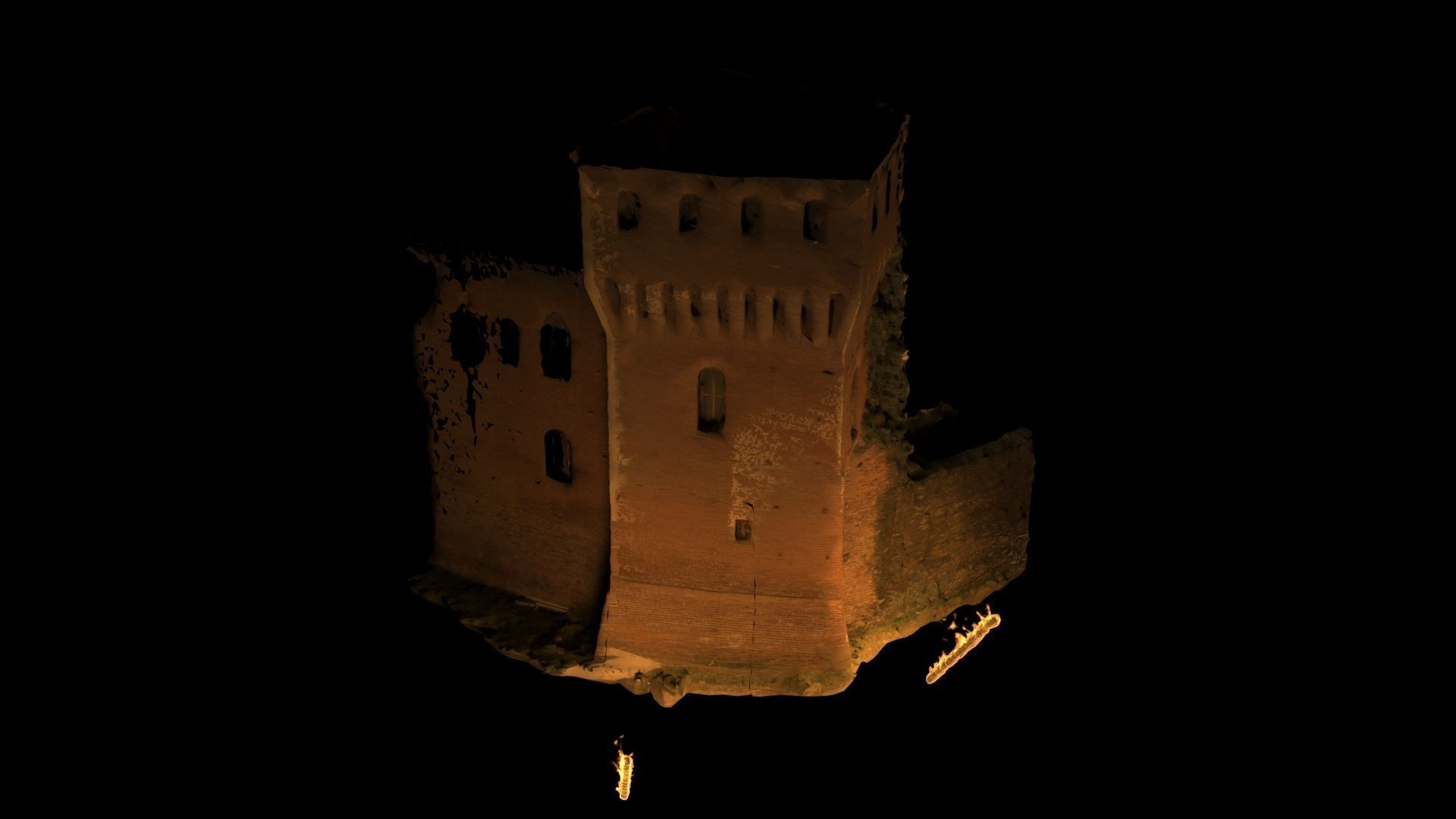3D model Realistic castle model with texture and material mapped VR ...