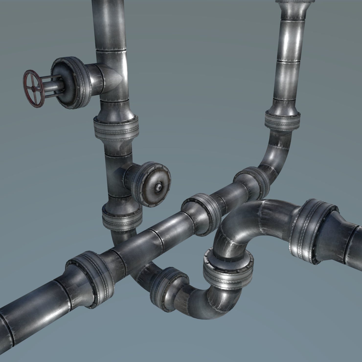 3D model Modular Pipes system -Gameready VR / AR / low-poly | CGTrader