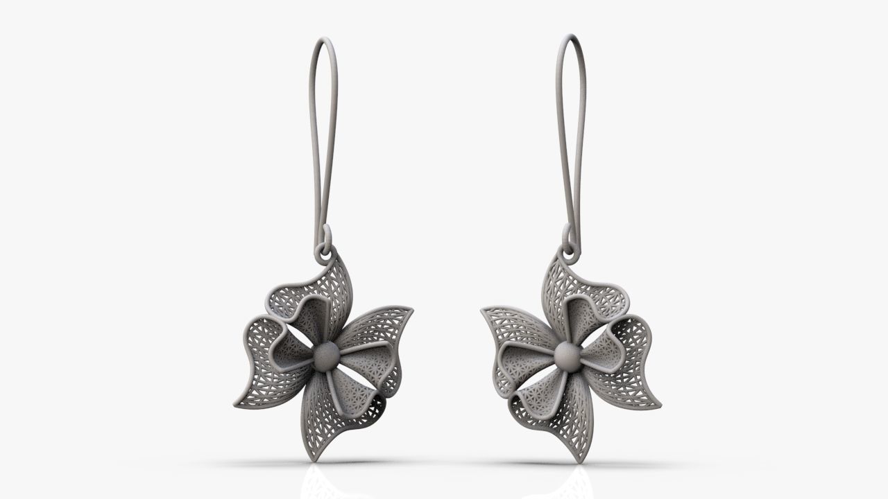 Fashion earrings 3D model 3D printable | CGTrader