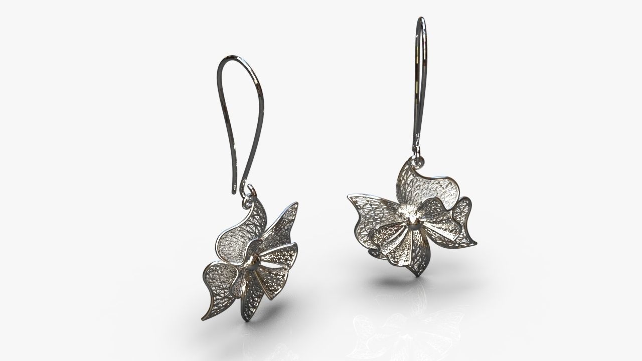 Fashion earrings 3D model 3D printable | CGTrader