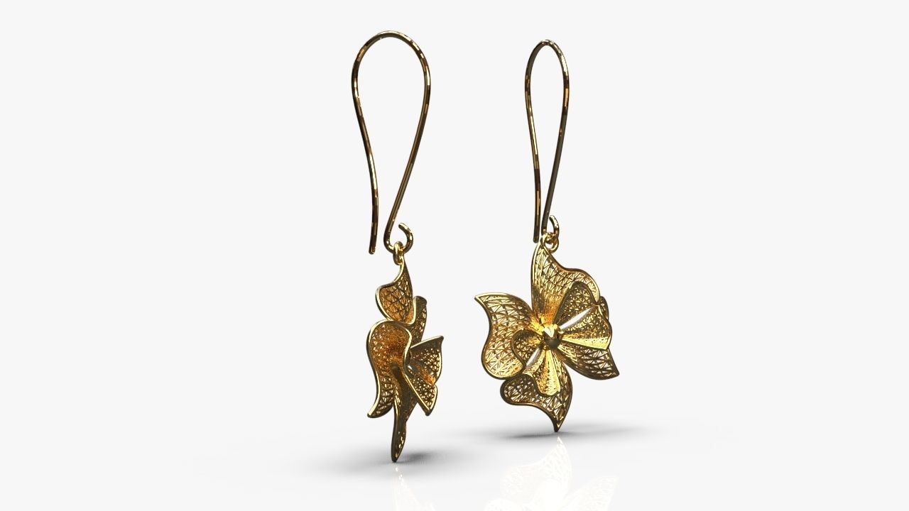Fashion earrings 3D model 3D printable | CGTrader