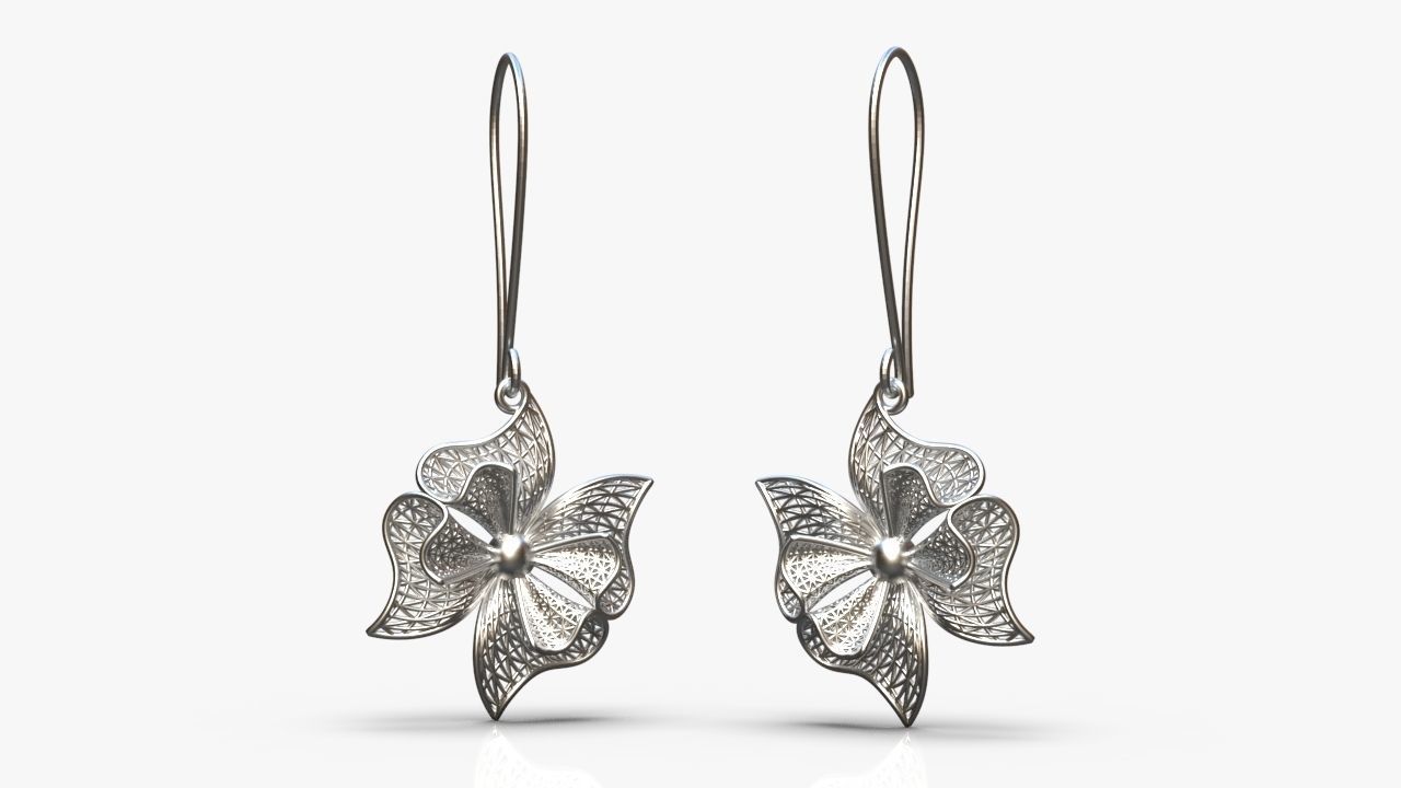 Fashion earrings 3D model 3D printable | CGTrader