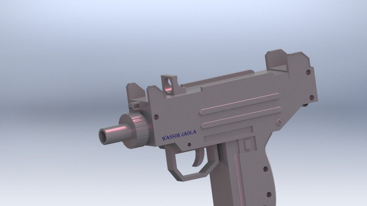 micro uzi spring free 3D model | CGTrader