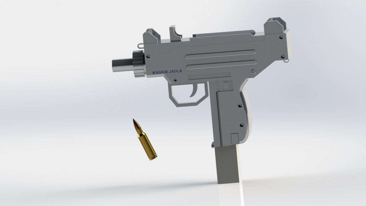 micro uzi spring free 3D model | CGTrader