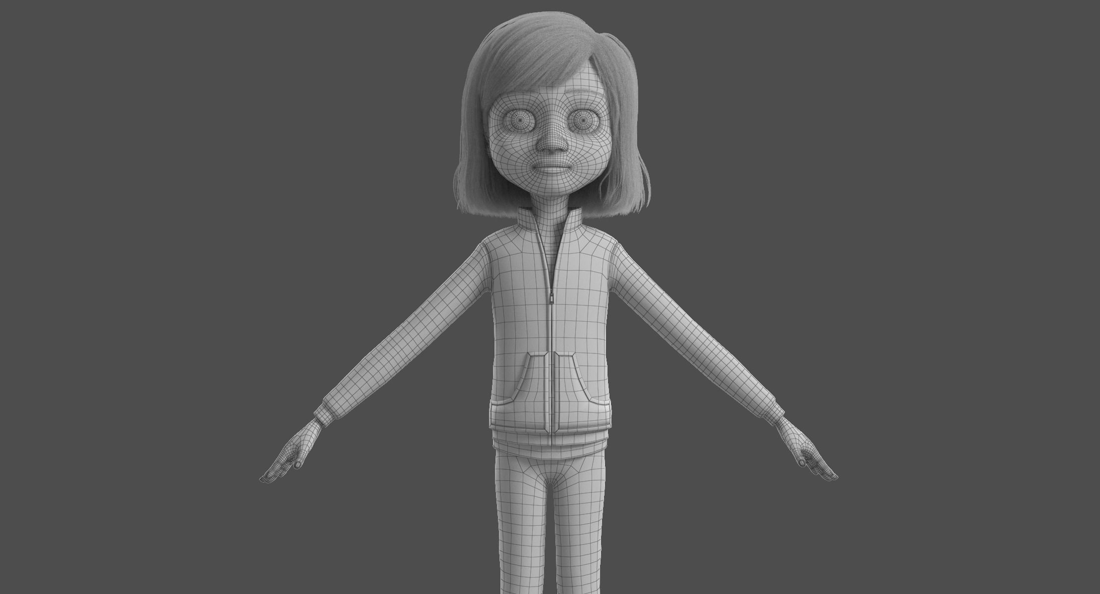 Cartoon Girl Rigged 3D model rigged | CGTrader