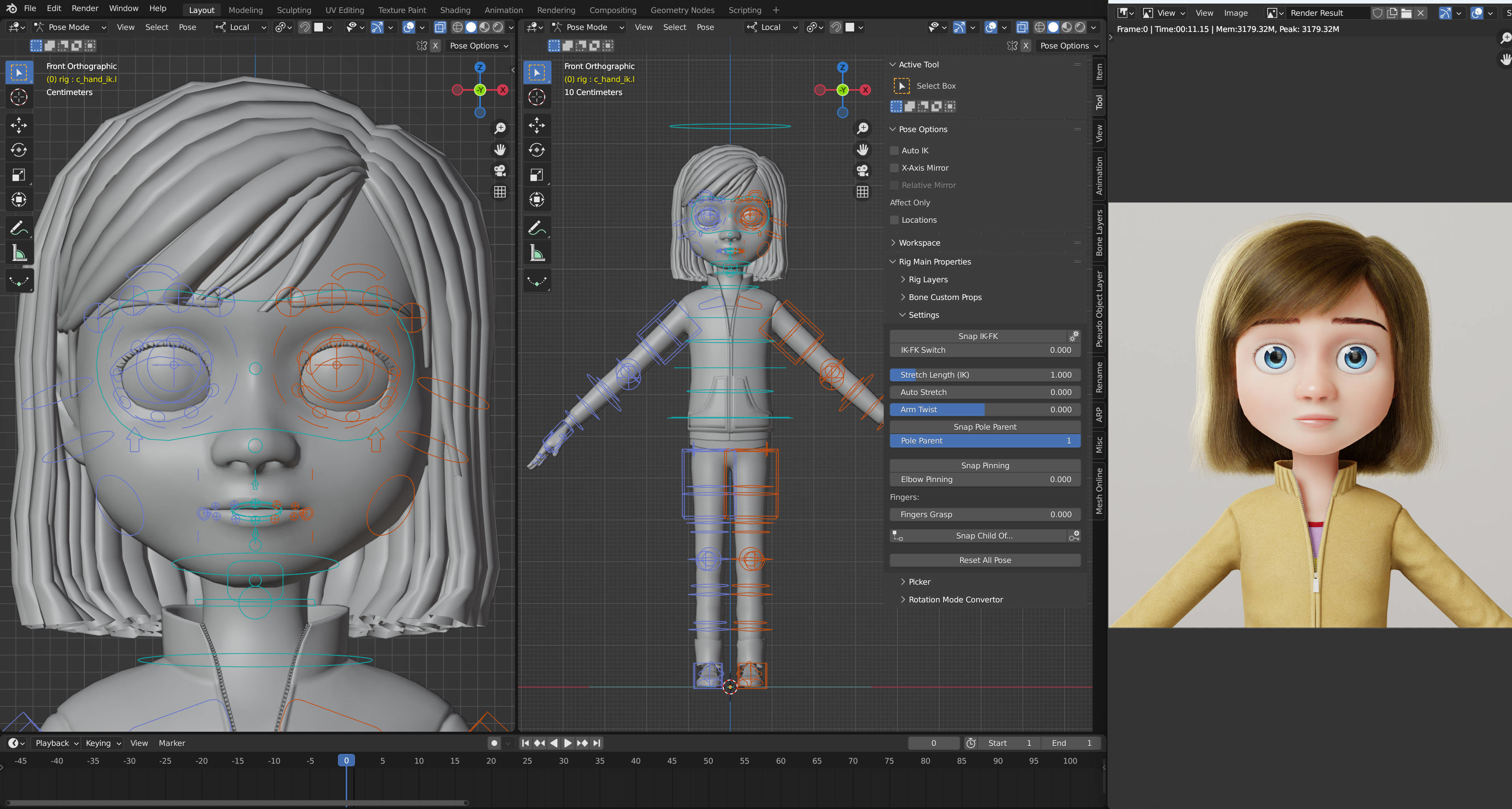 Cartoon Girl Rigged 3D model rigged | CGTrader