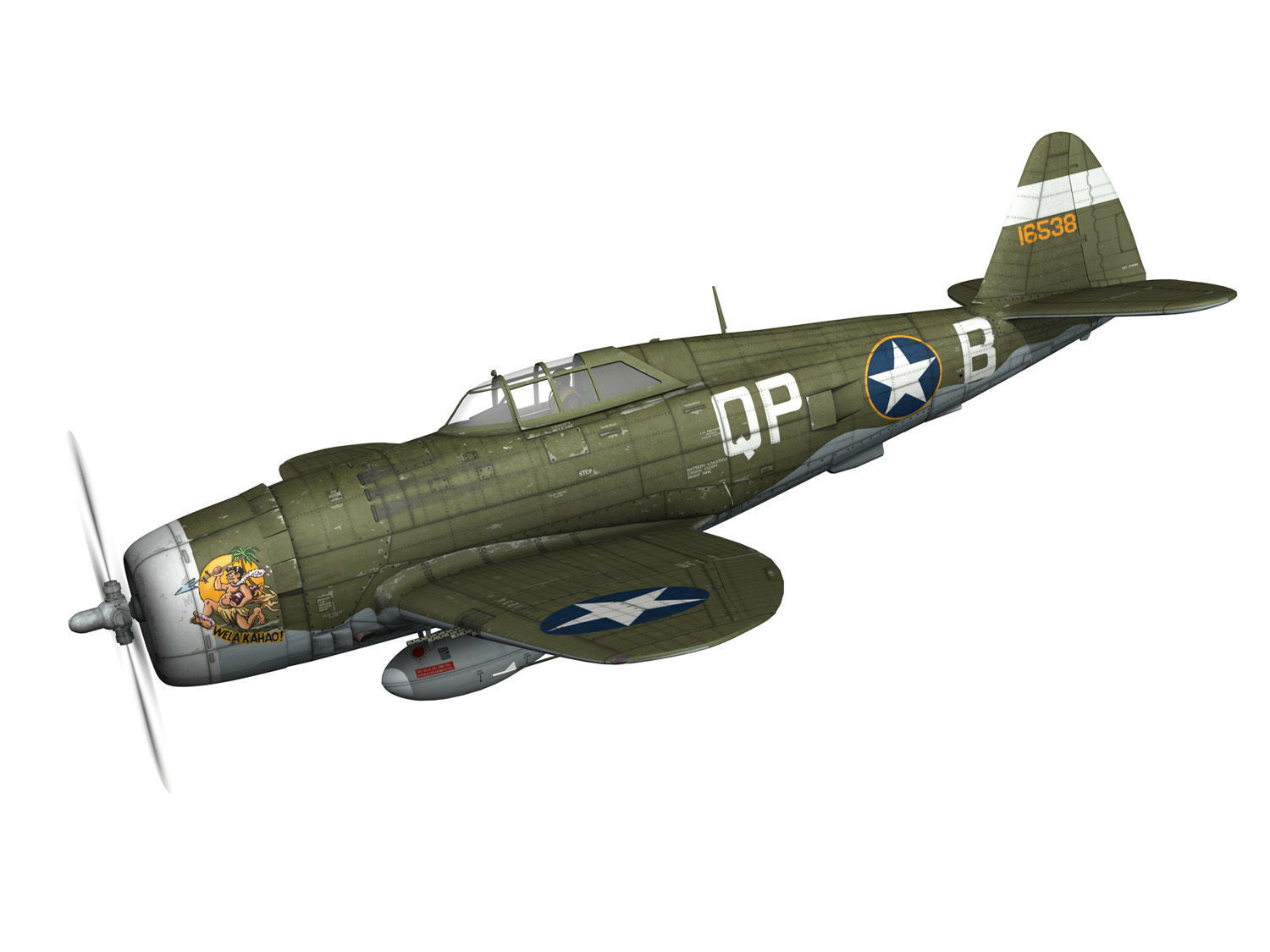 Republic P-47C Thunderbolt - Wela Kahao - QP-B 3D model | CGTrader
