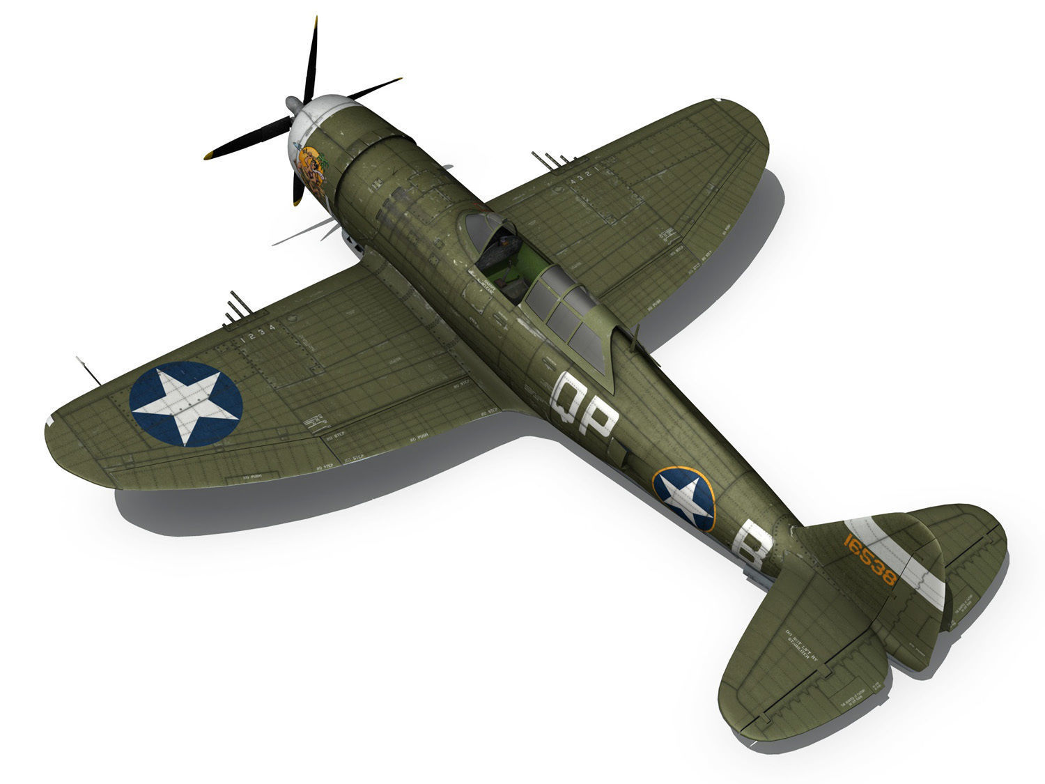 Republic P-47C Thunderbolt - Wela Kahao - QP-B 3D model | CGTrader