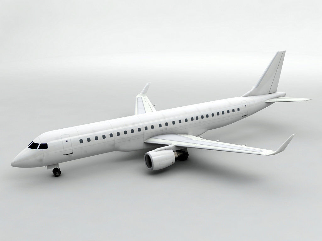3D model Embraer ERJ 190 - Generic White VR / AR / low-poly | CGTrader
