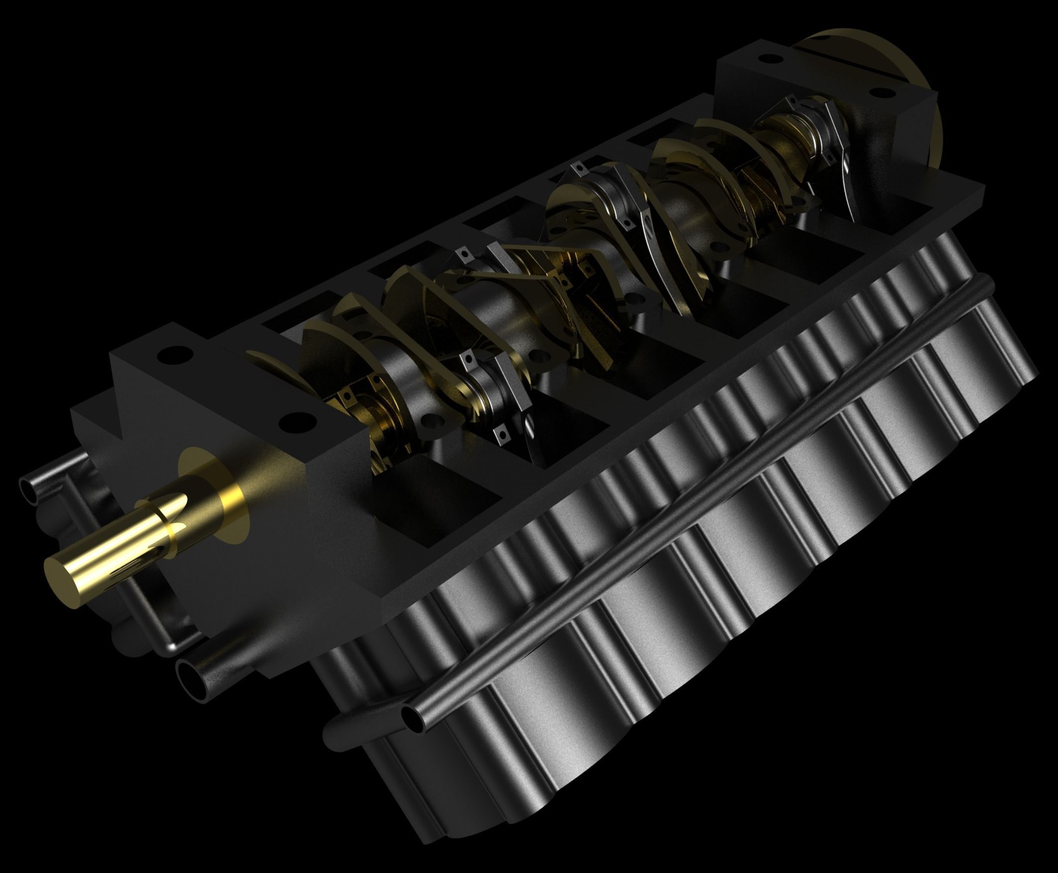 V12 engine free 3D model | CGTrader