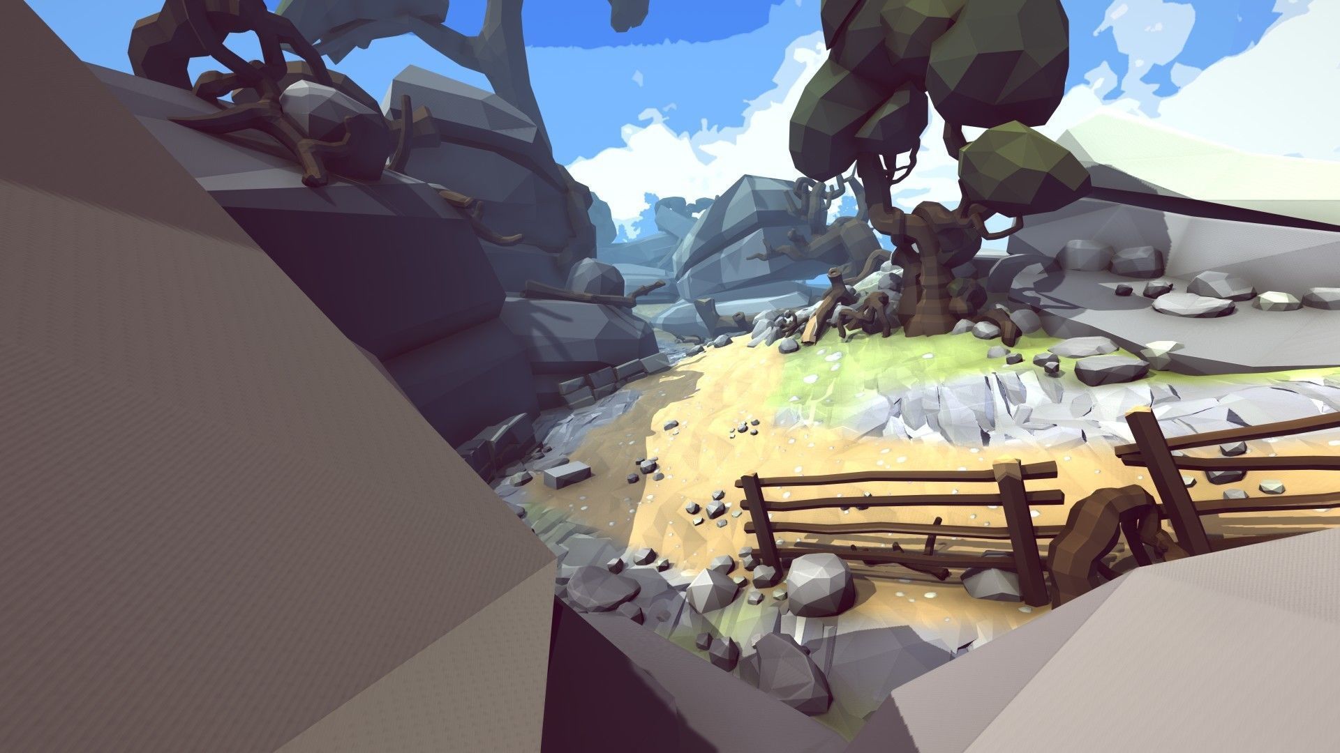 Stylized Free Meadows art game Unity asset pack free VR / AR / low-poly ...