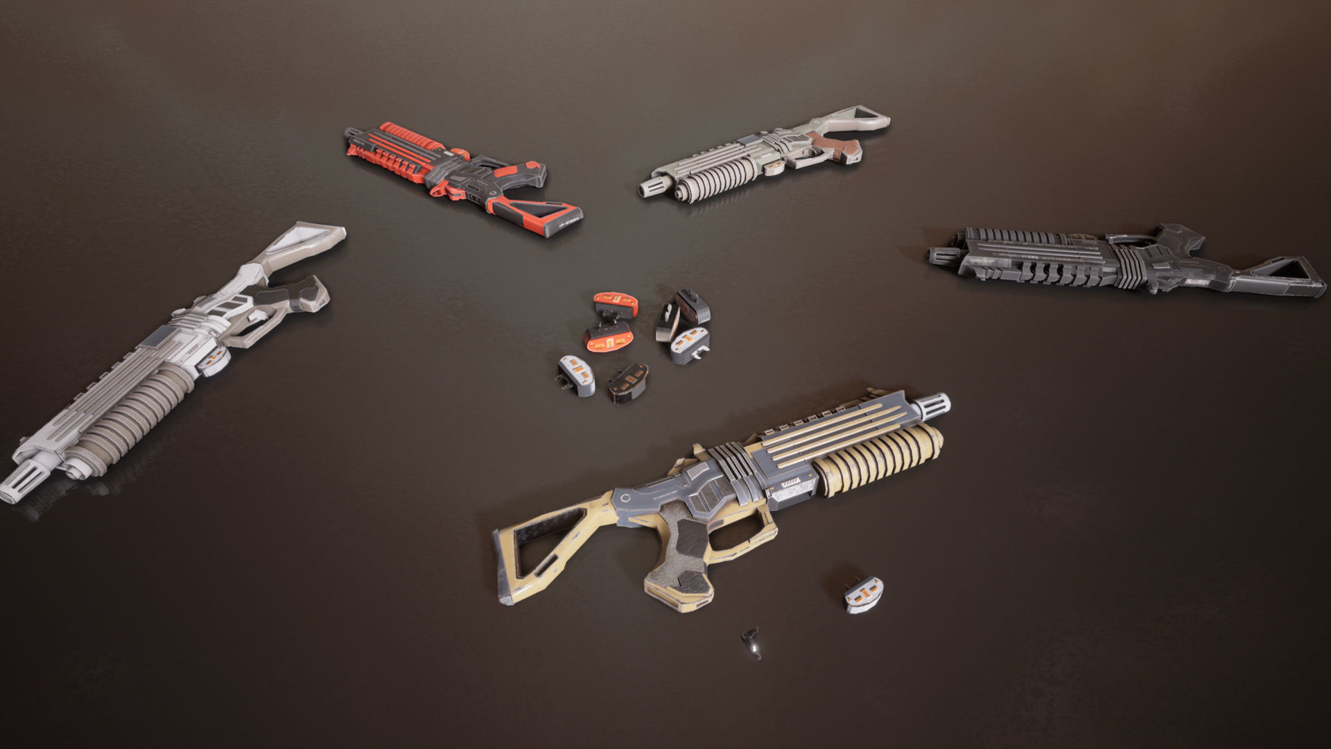 3D model Sci-fi Futuristic Laser Rifle VR / AR / low-poly rigged ...