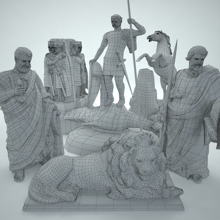 3D model Statues Pack Vol3 andLODs VR / AR / low-poly | CGTrader