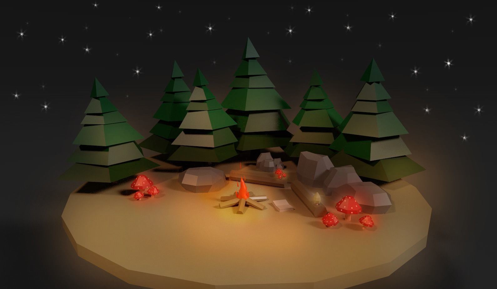 3D model Nature Scene Low poly VR / AR / low-poly | CGTrader