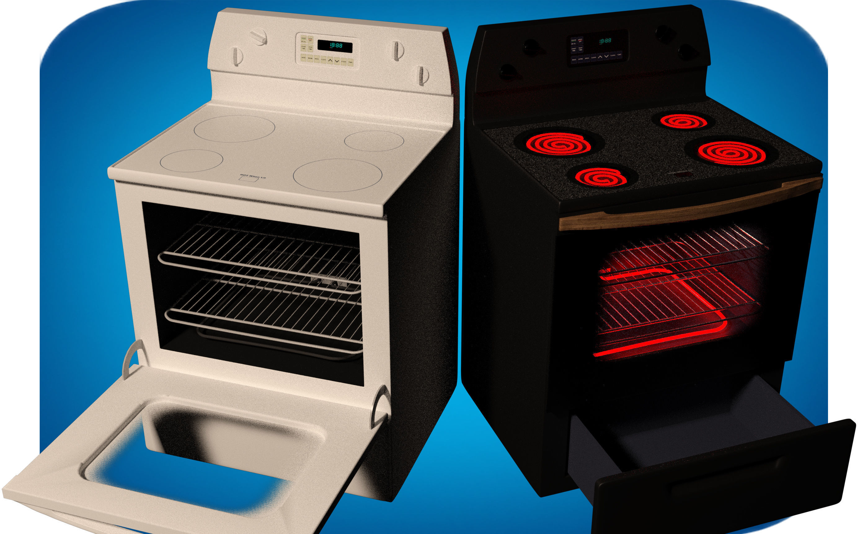 Electric Stove 3D model animated rigged | CGTrader