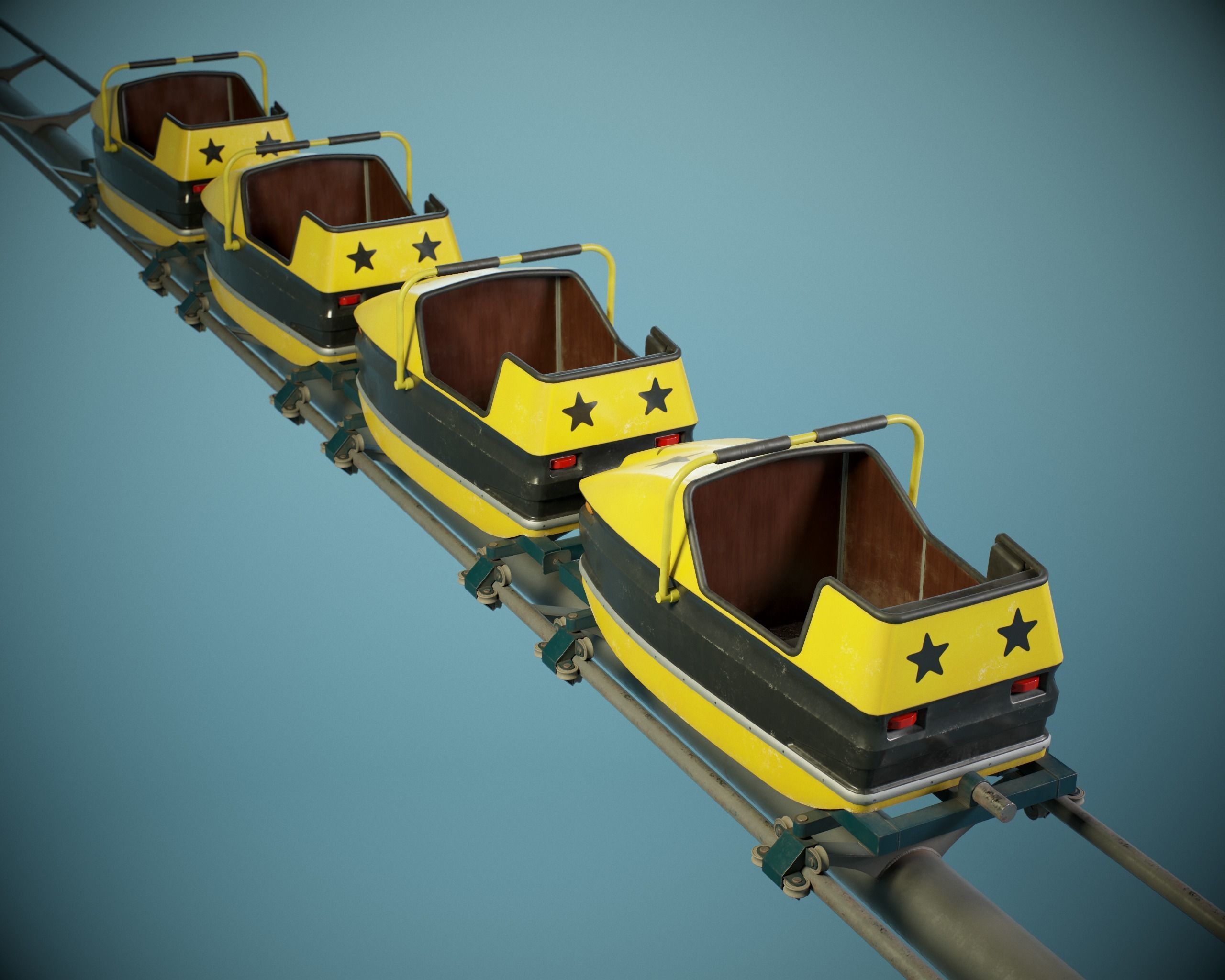 3D model Roller Coaster Cart PBR Game Ready VR / AR / low-poly | CGTrader