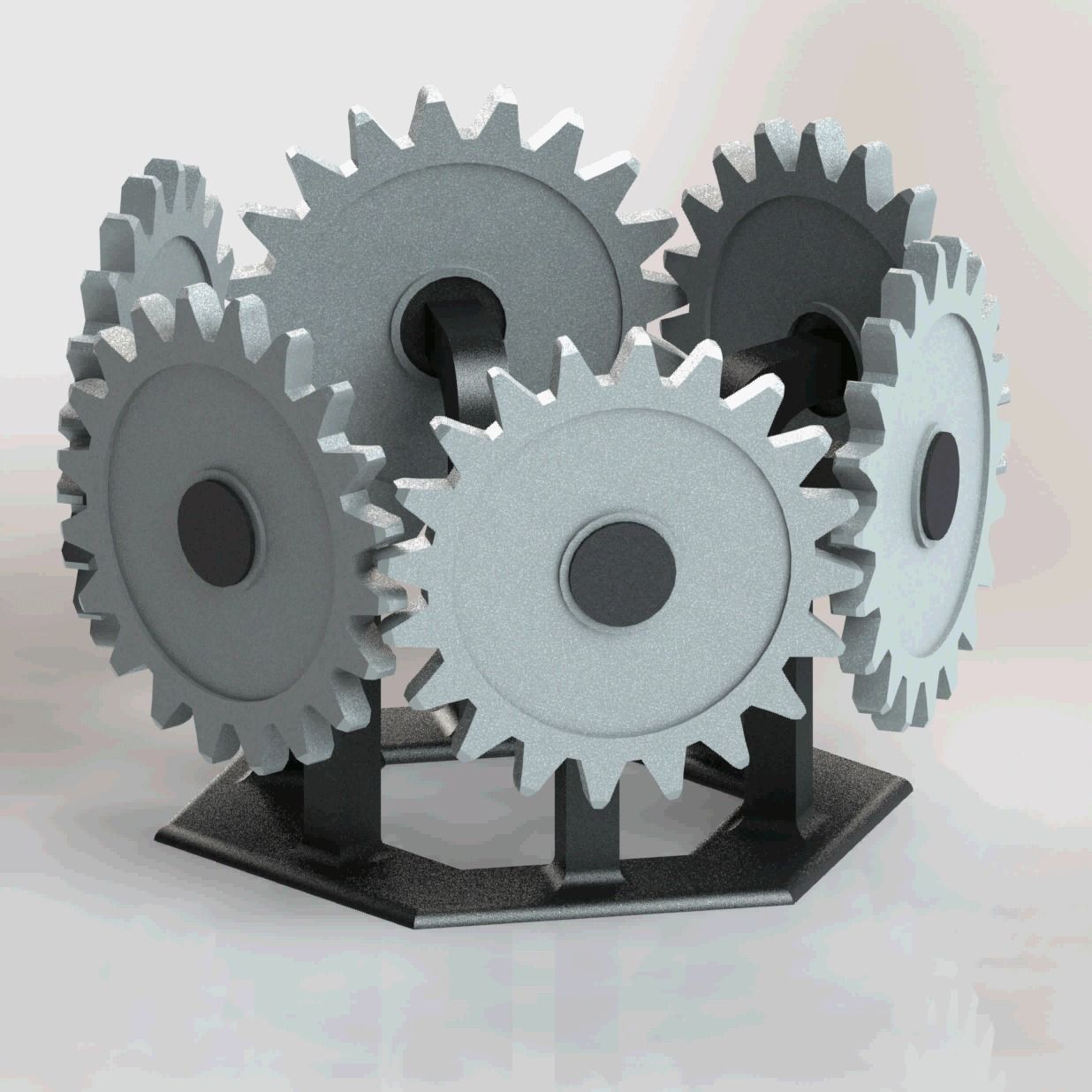 hexagon gear chain free 3D model | CGTrader