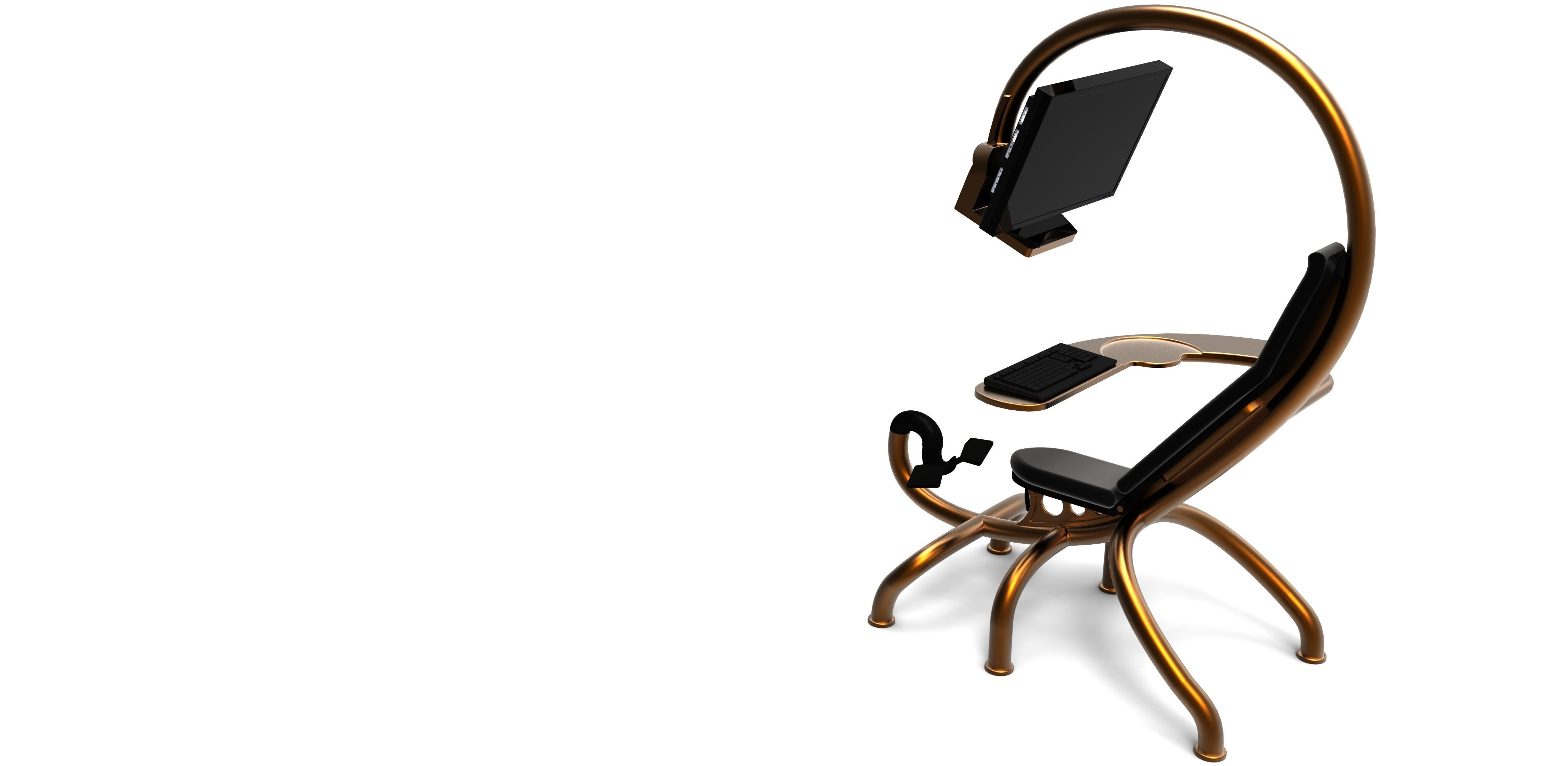 Scorpio chair with laptop free 3D model | CGTrader