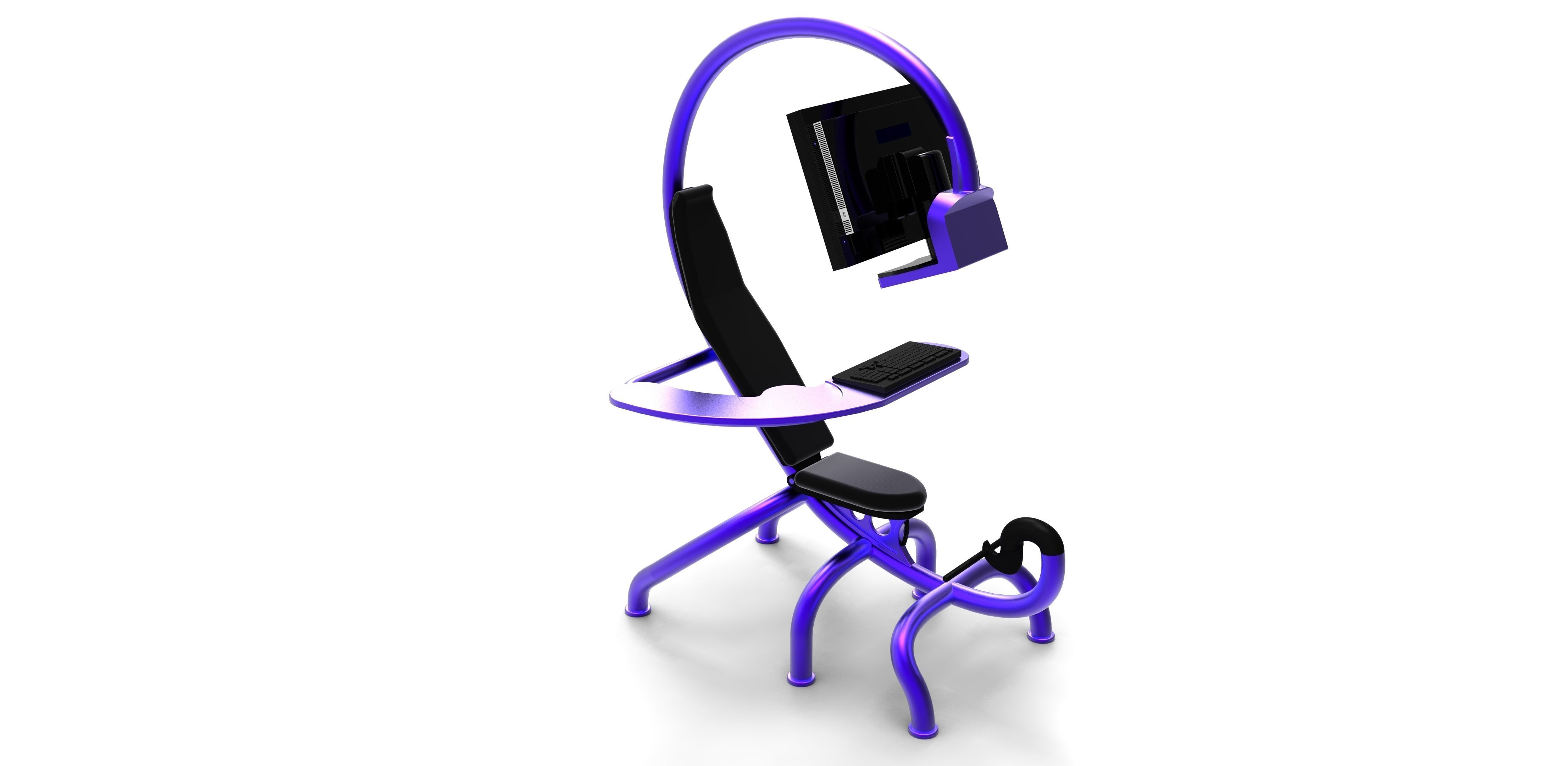 Scorpio chair with laptop free 3D model | CGTrader