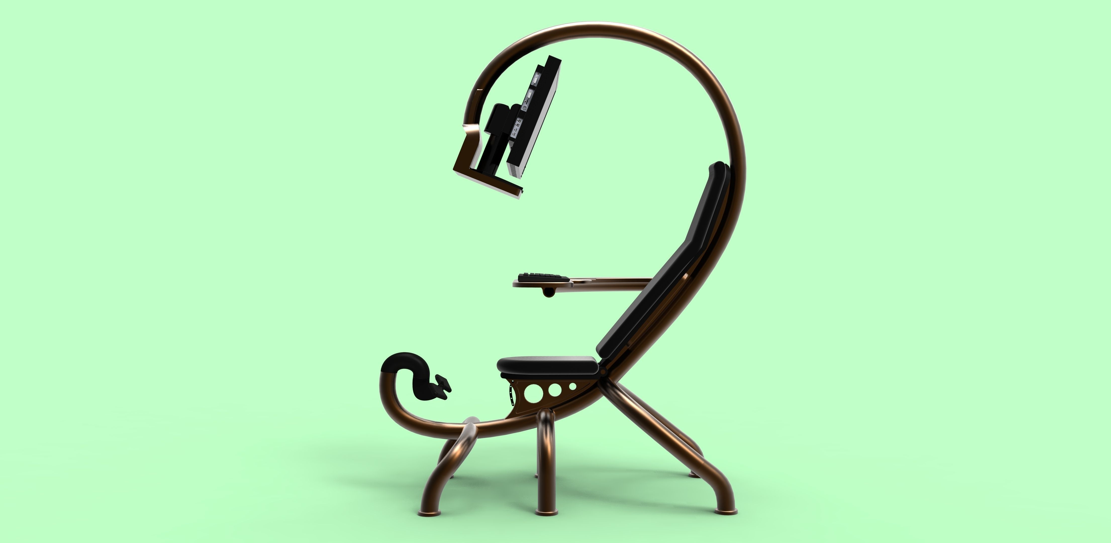 Scorpio chair with laptop free 3D model | CGTrader