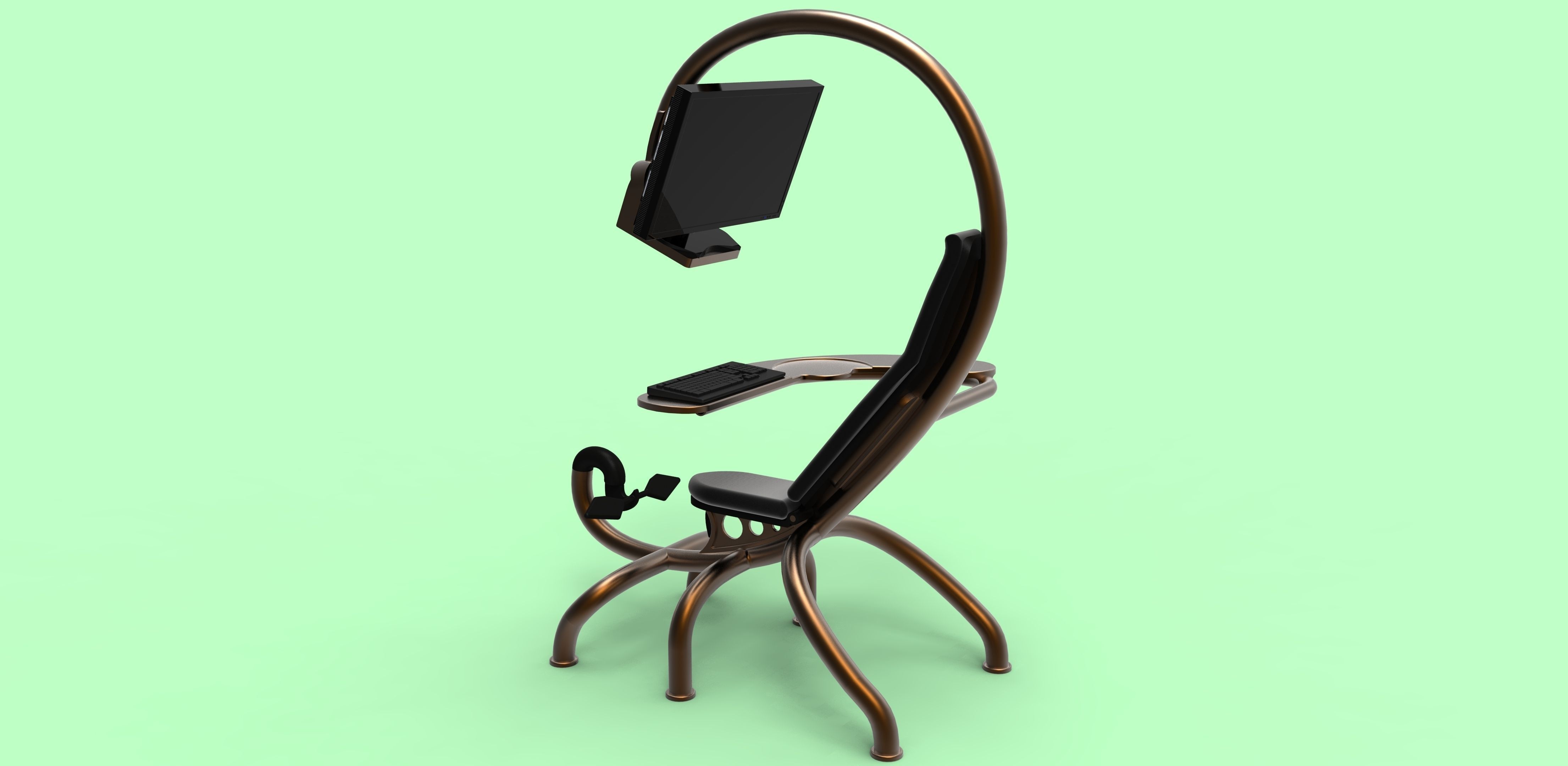 Scorpio chair with laptop free 3D model | CGTrader