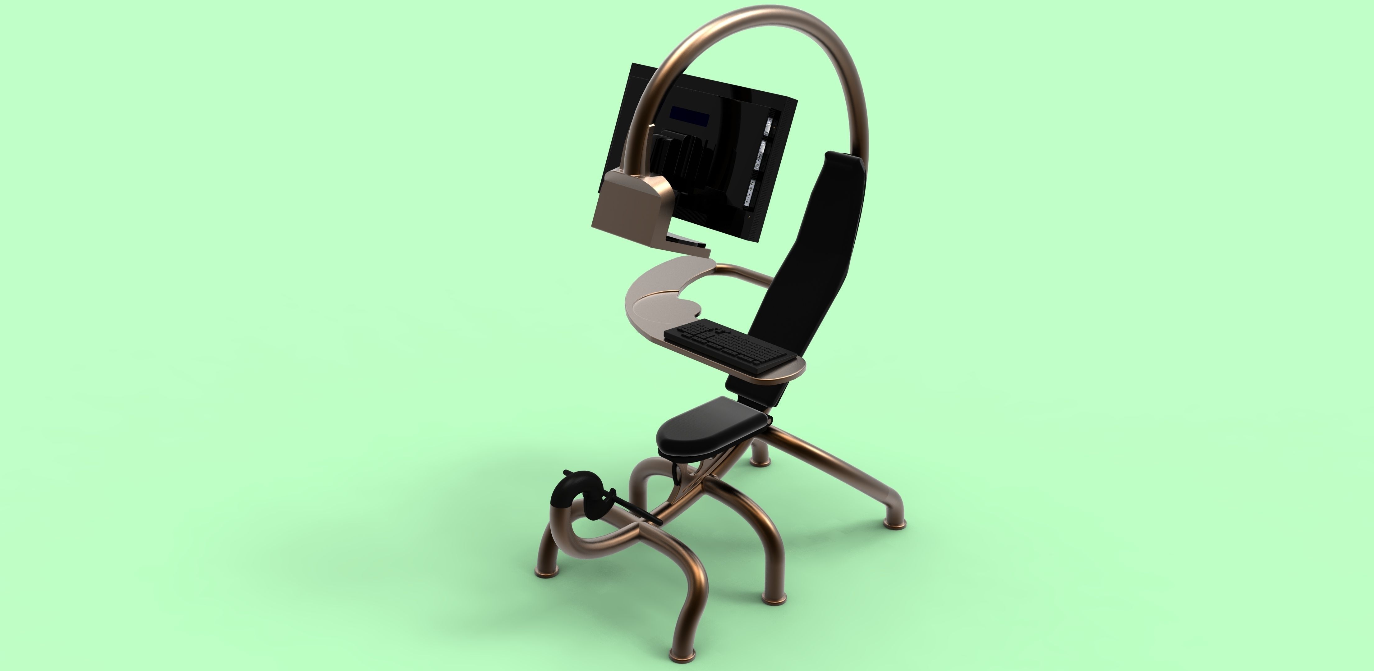 Scorpio chair with laptop free 3D model | CGTrader