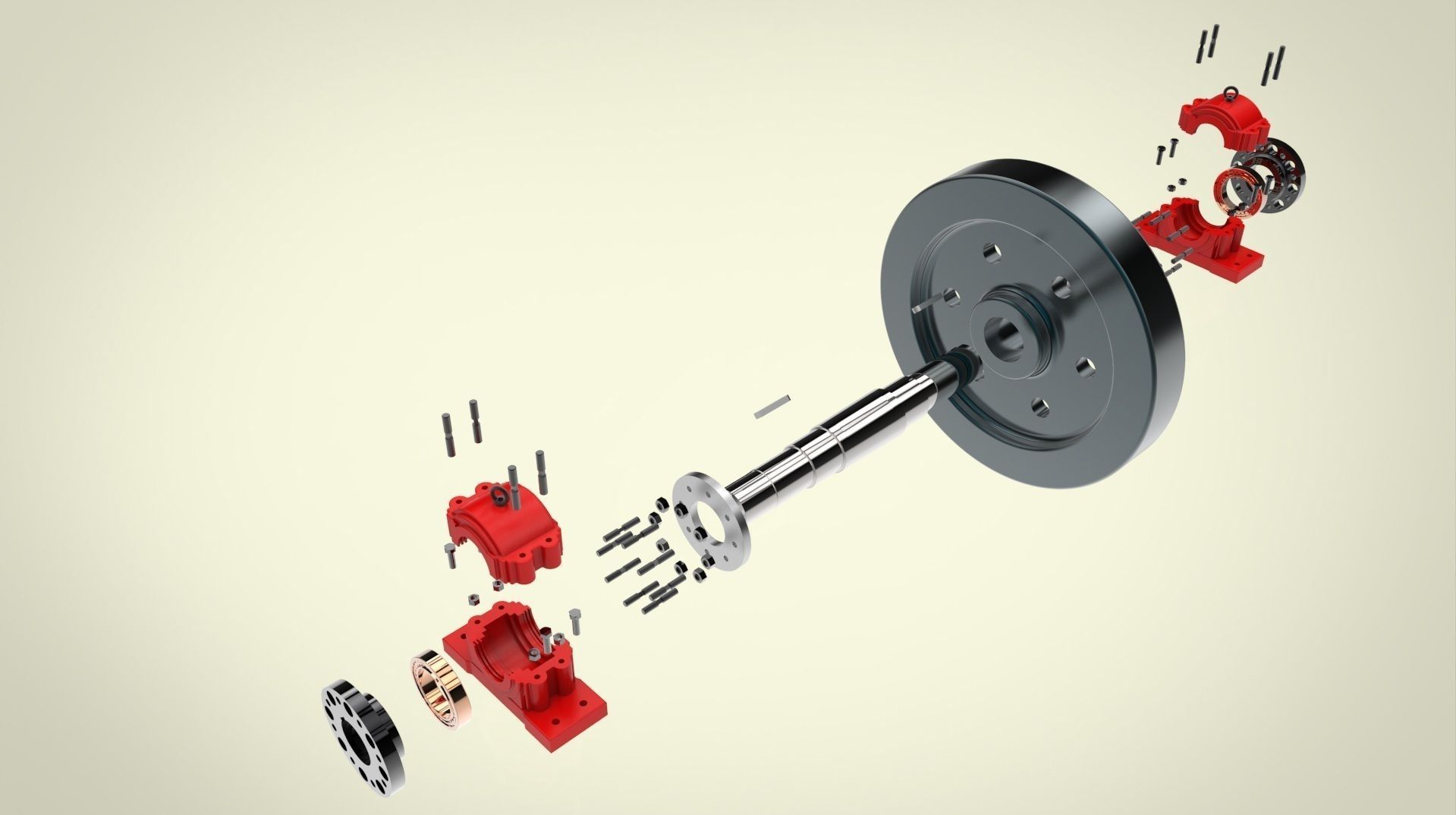 Fly Wheel Assembly free 3D model | CGTrader