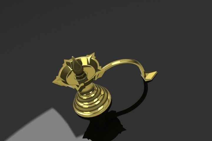 Traditional Hindu Lamp Pancharti free 3D model | CGTrader
