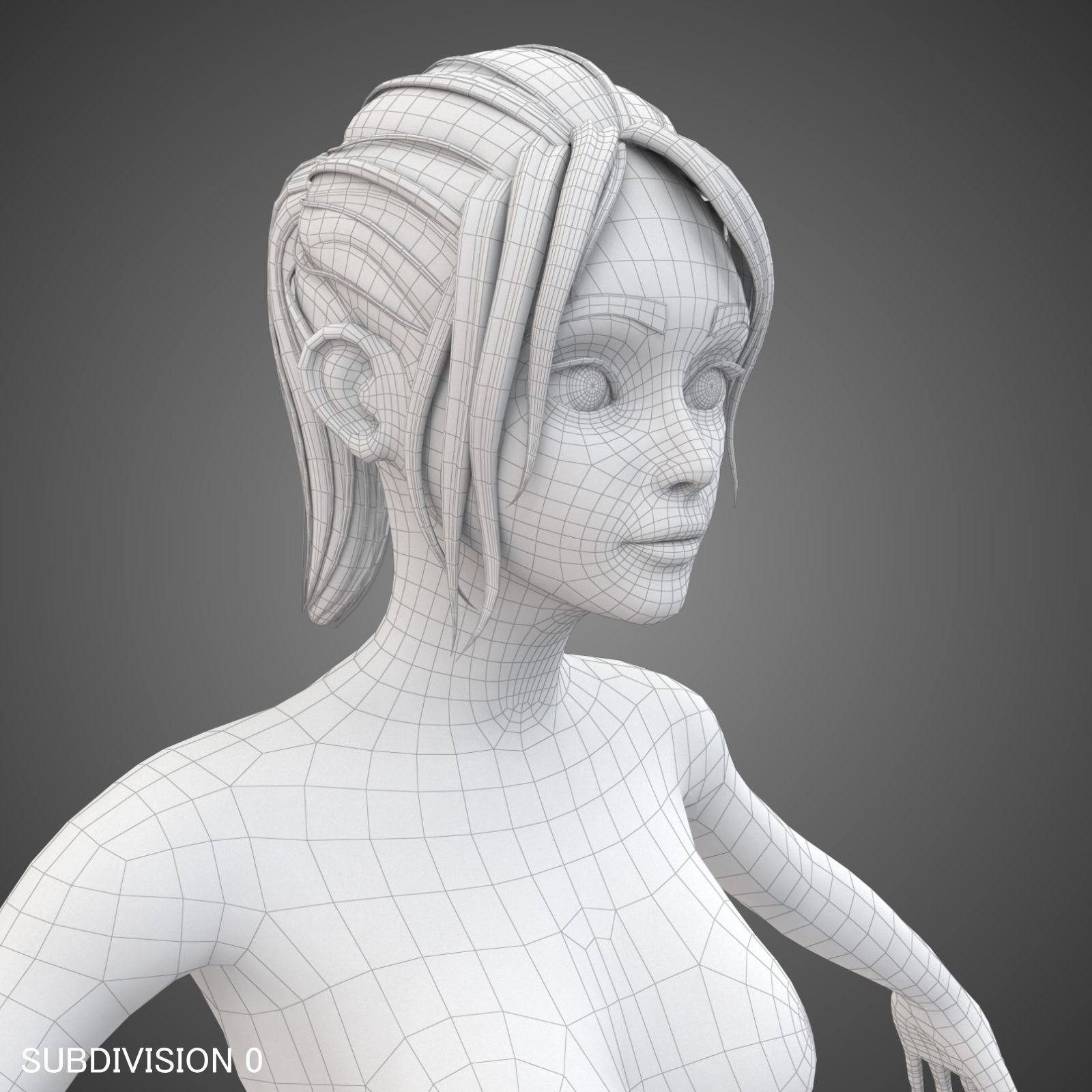 3D model Stylized Cartoon Girl VR / AR / low-poly | CGTrader