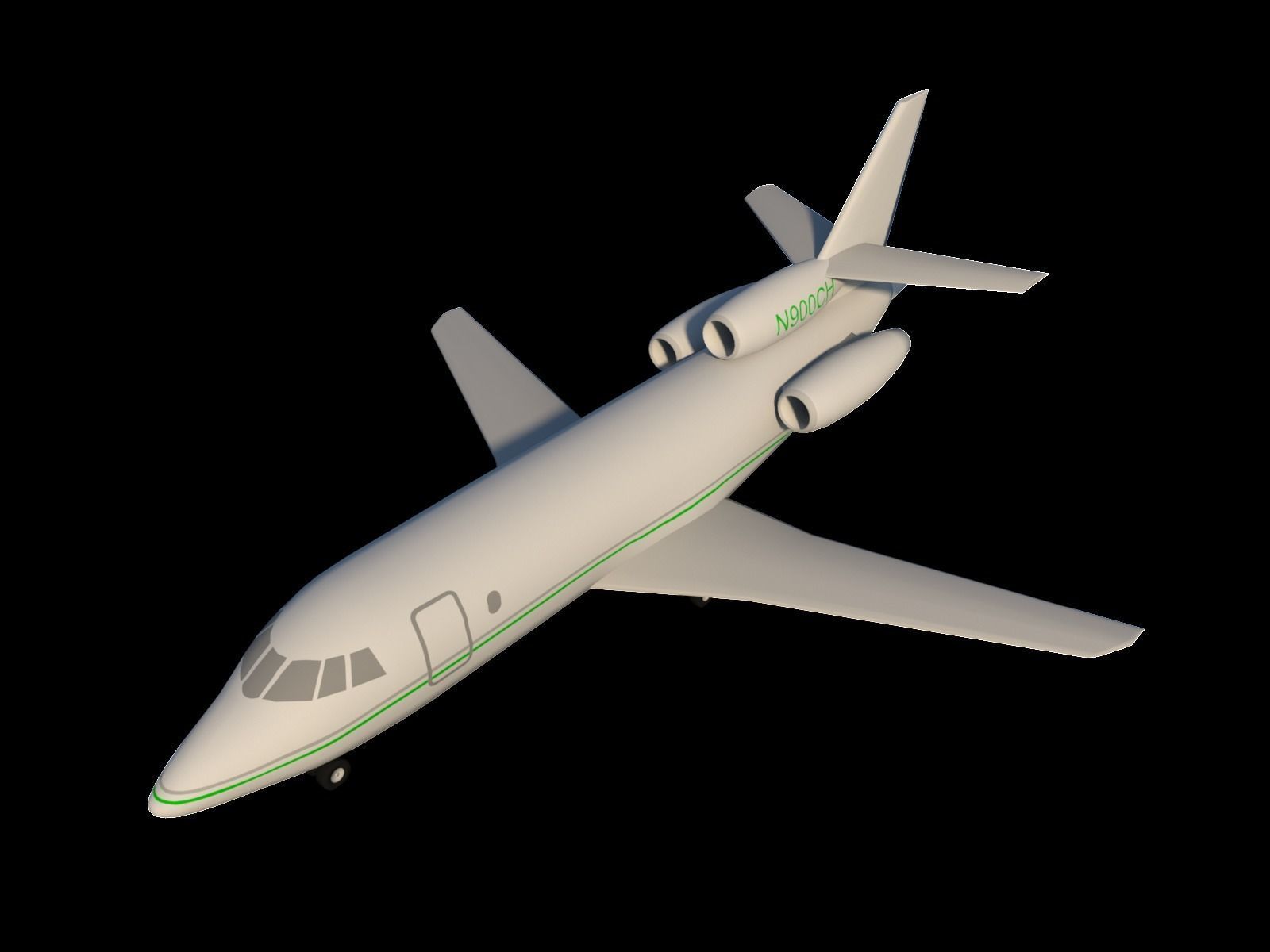 3D model DASSAULT FALCON 900 VR / AR / low-poly | CGTrader