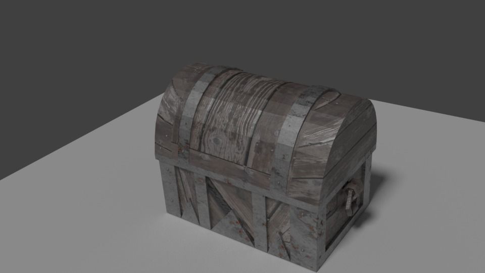 Rusty treasure chest free 3D model animated rigged | CGTrader
