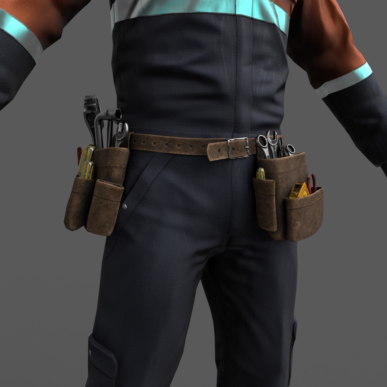 3D model WorkerToolbelt tool belt with tools in it VR / AR / low-poly ...