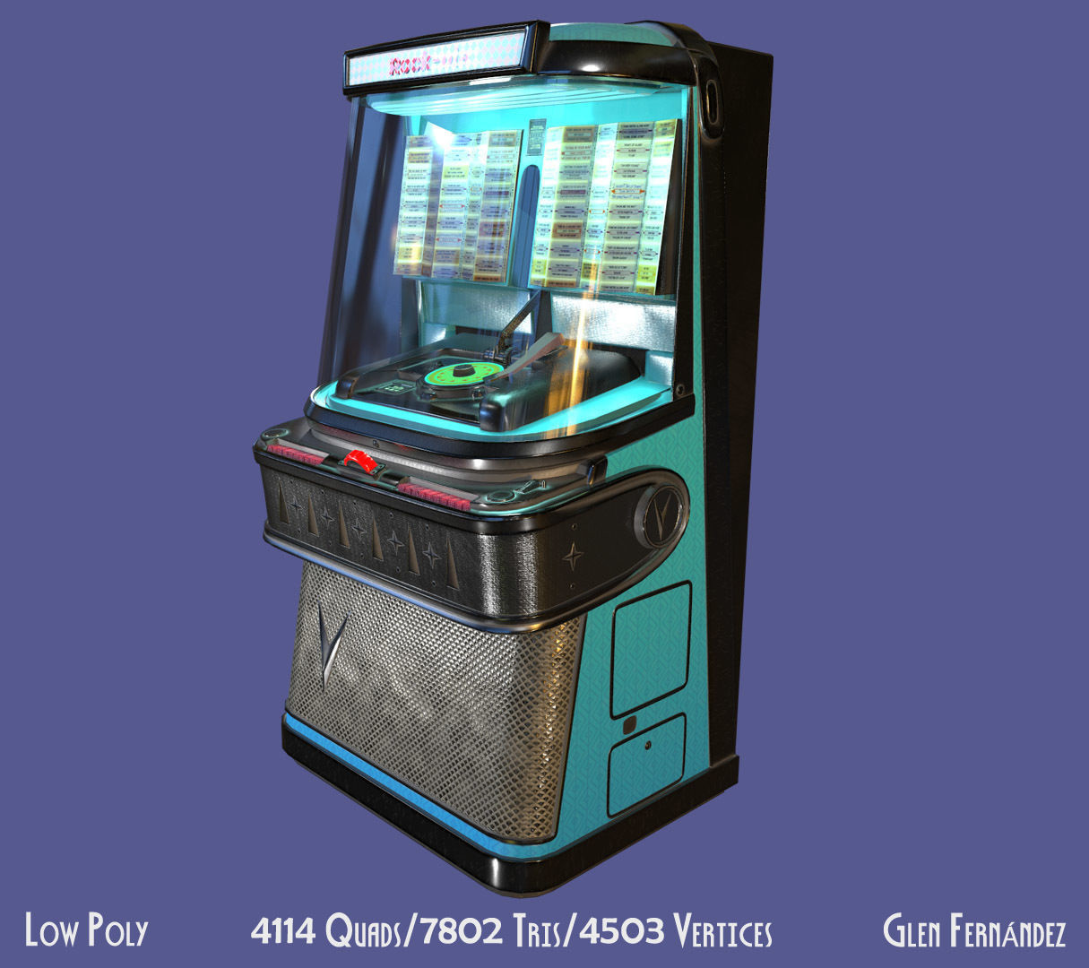 3D model Antique vintage retro music Jukebox or Rockola VR / AR / low ...