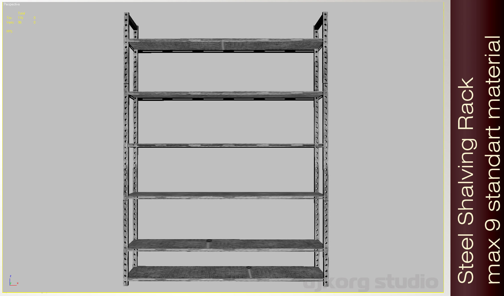 3D model Metal Rack Shelving VR / AR / low-poly | CGTrader