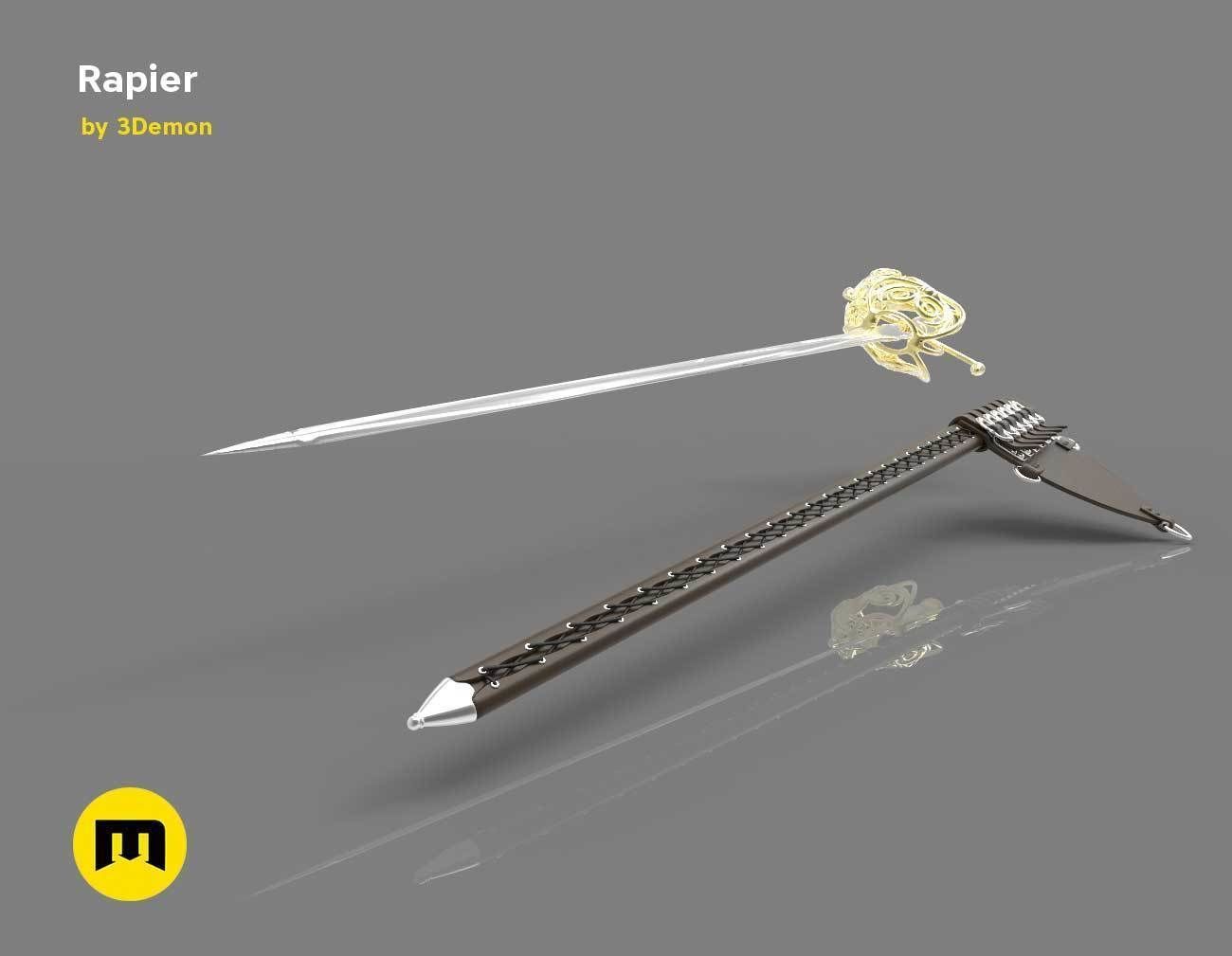 Rapier - edged weapon free 3D model | CGTrader