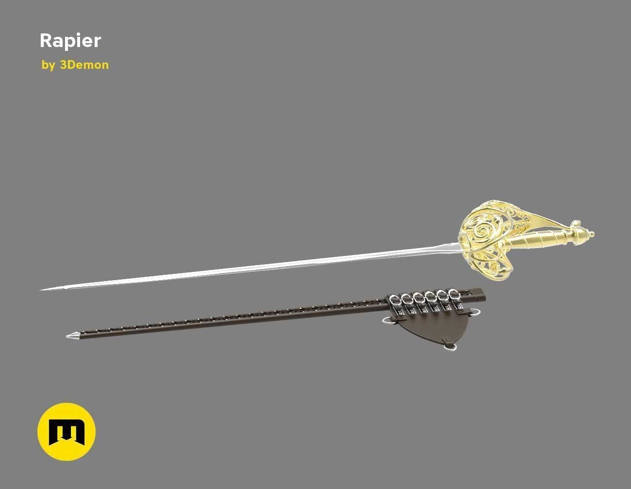 Rapier - edged weapon free 3D model | CGTrader