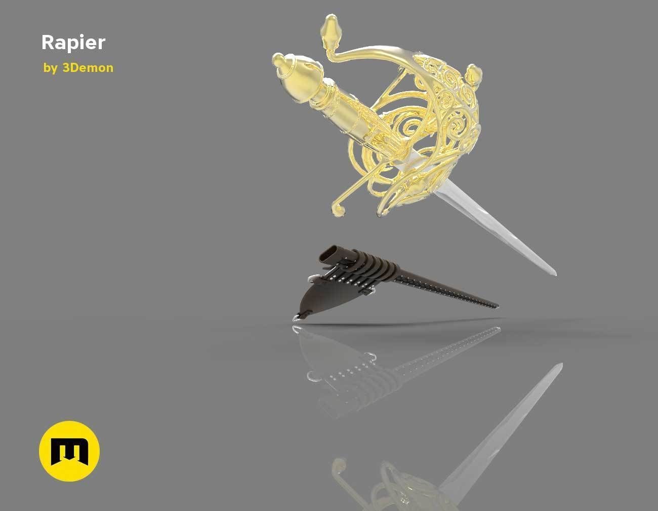 Rapier - edged weapon free 3D model | CGTrader
