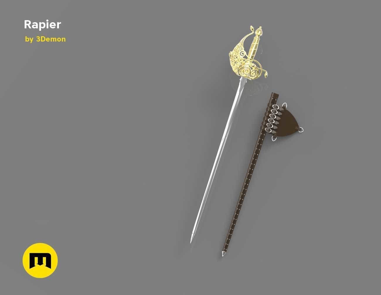 Rapier - edged weapon free 3D model | CGTrader