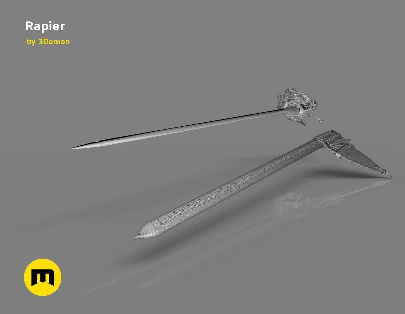 Rapier - edged weapon free 3D model | CGTrader