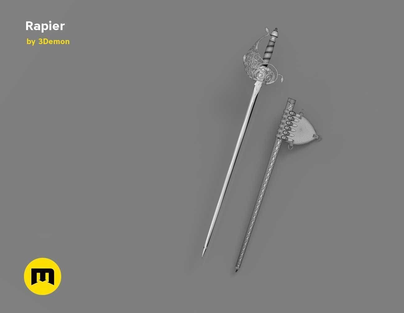 Rapier - edged weapon free 3D model | CGTrader