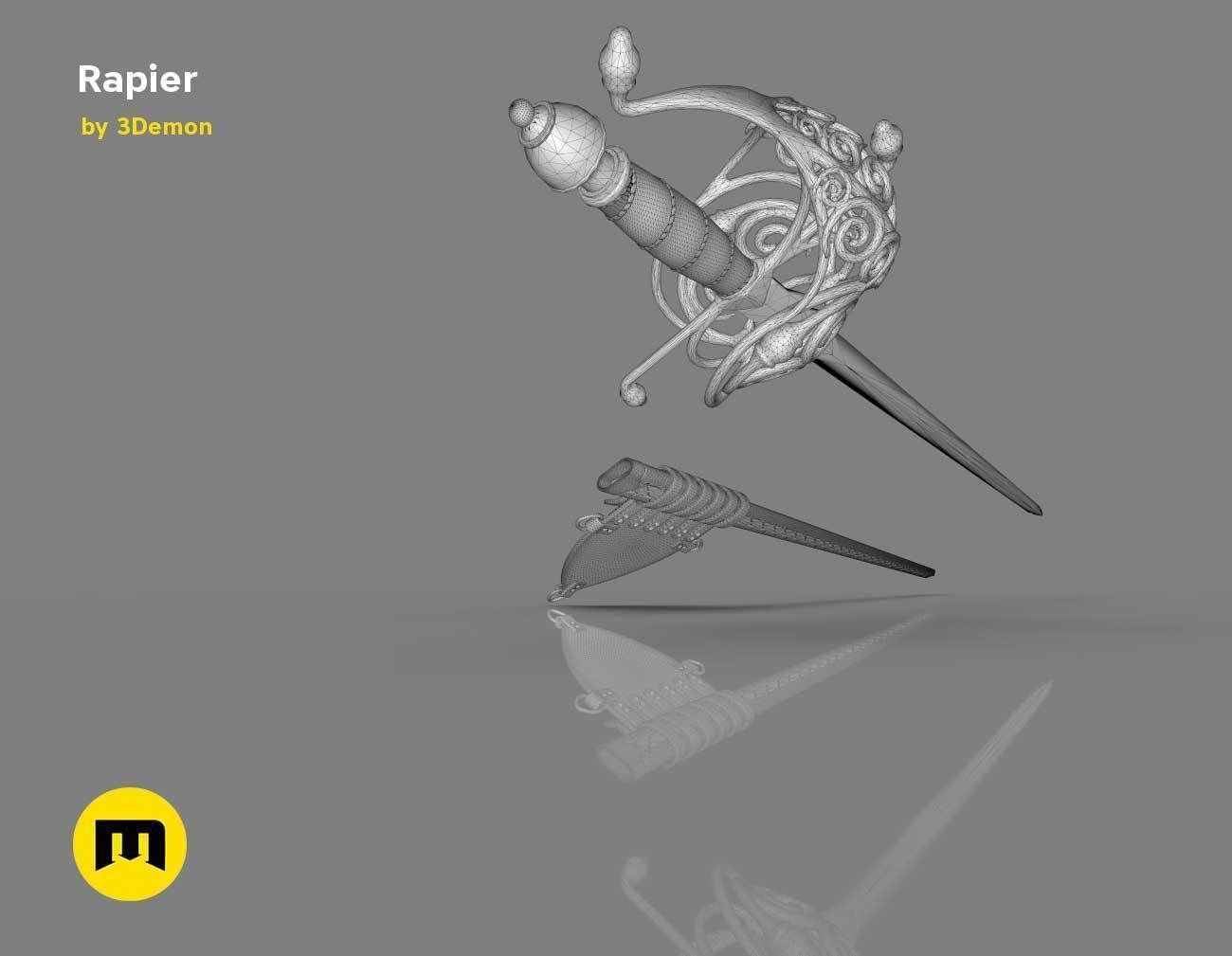 Rapier - edged weapon free 3D model | CGTrader