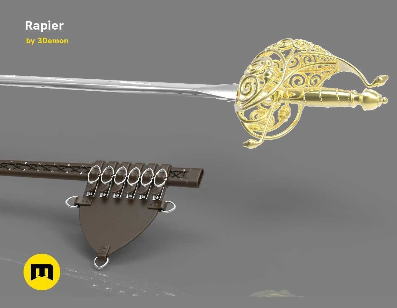 Rapier - edged weapon free 3D model | CGTrader