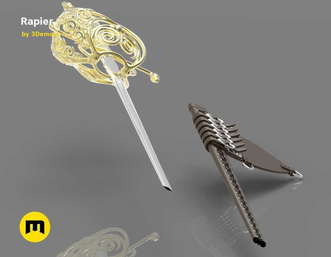 Rapier - edged weapon free 3D model | CGTrader