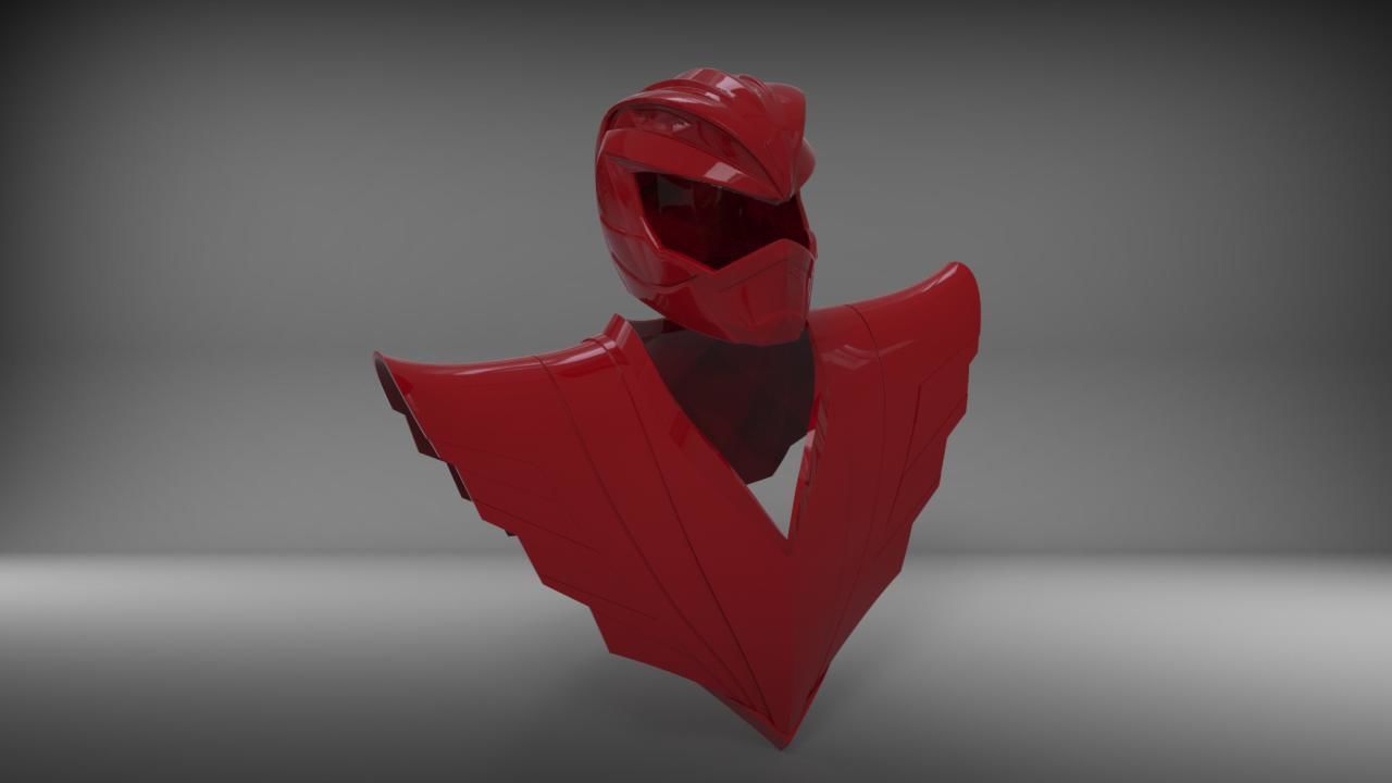 Ryu Ranger helmet chestplate street fighter andpower rangers free 3D ...