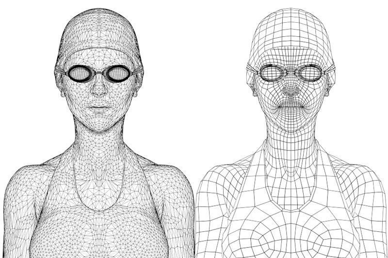 SwimmingpoolgirlCasualA female swimmer in swimsuit 3D model | CGTrader